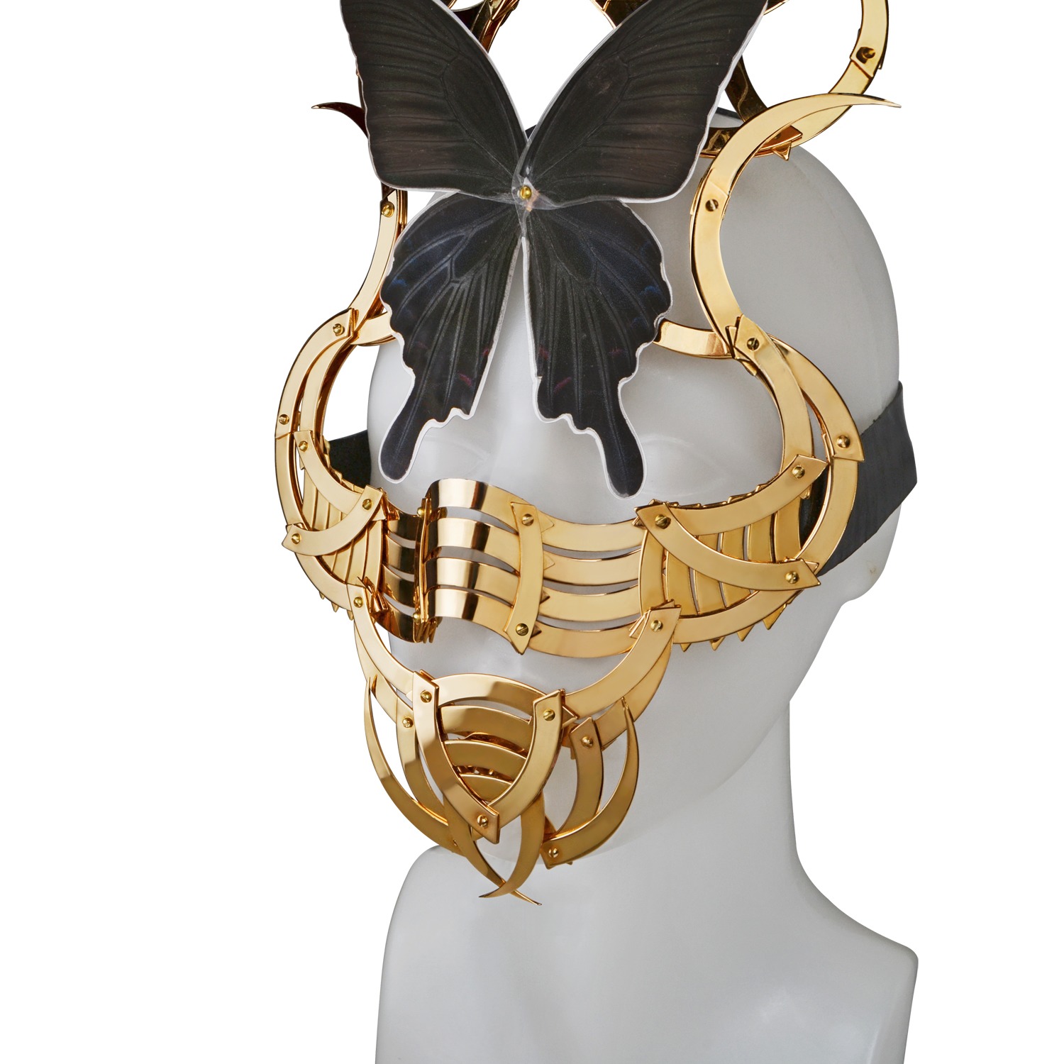 Goddess Hecate Gold Crowned Butterfly Mask | Harem Royal