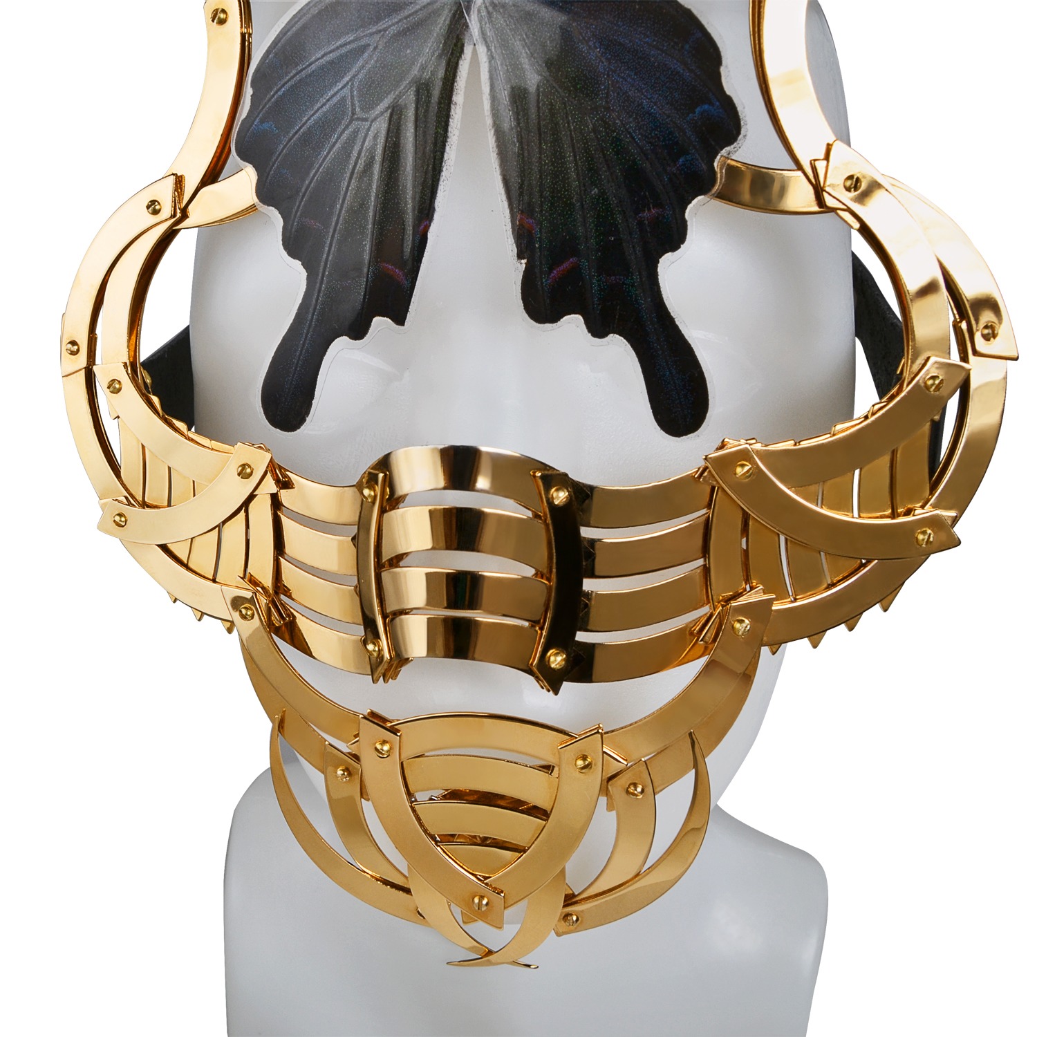 Goddess Hecate Gold Crowned Butterfly Mask | Harem Royal