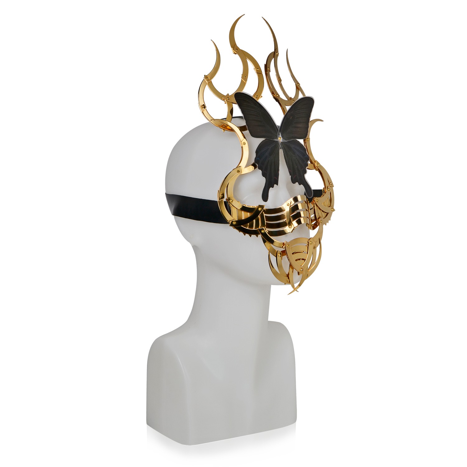 Goddess Hecate Gold Crowned Butterfly Mask | Harem Royal